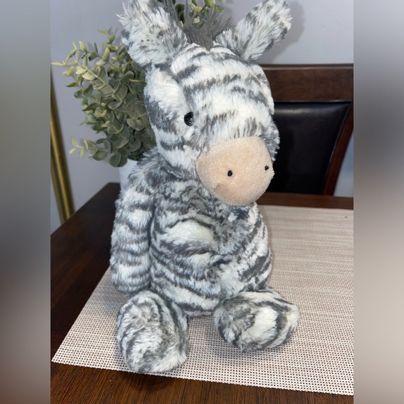 Jellycat | Toys | Jellycat Bashful Zebra Gray White Stripes Plush ...